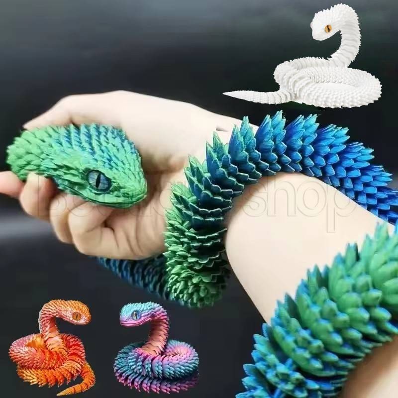 3D Printed Snake Movable Joint Fidget Toy - Office Desktop Ornament ...
