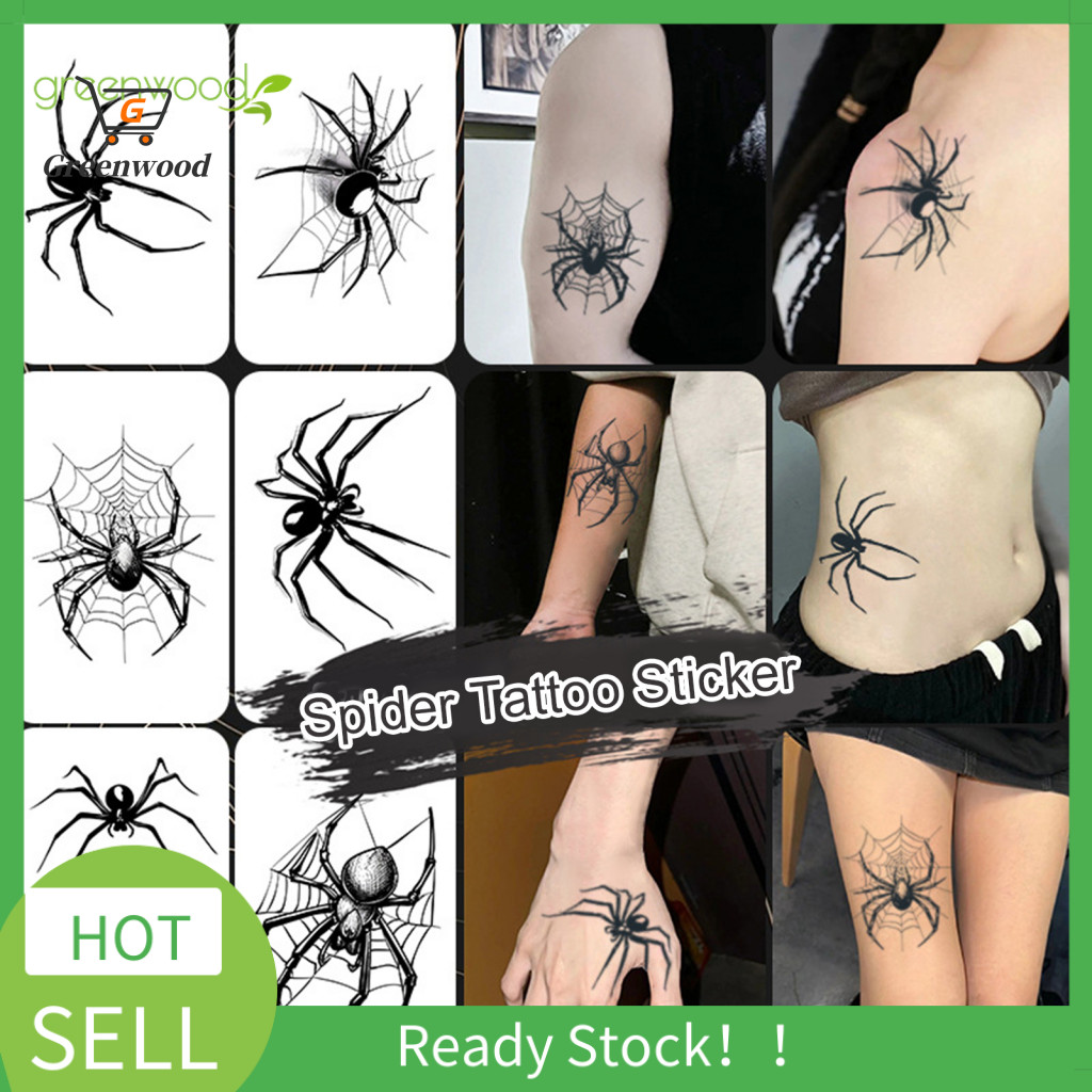 GRA Temporary Spider Tattoo Spider Body Art Stickers Realistic Spider ...