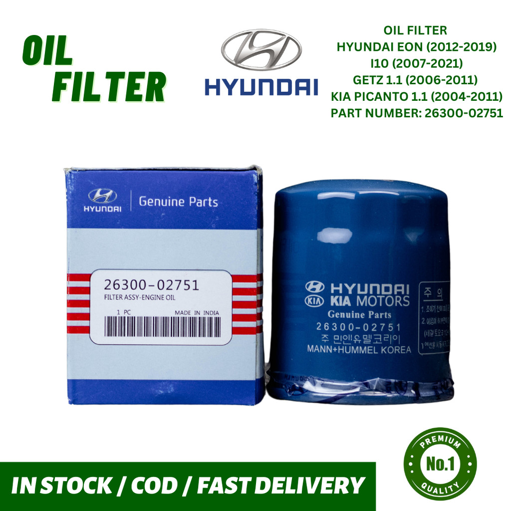 OIL FILTER for HYUNDAI EON (2012-2019) / I10 (2007-2021) / GETZ 1.1 ...