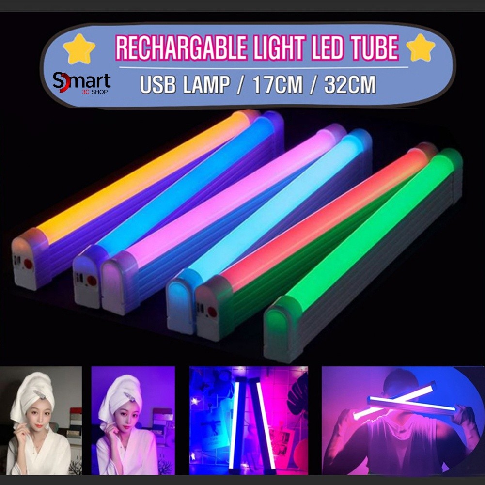 17cm 32cm Rechargable RGB LED Light Tube USB Lamp Stick Night Light ...