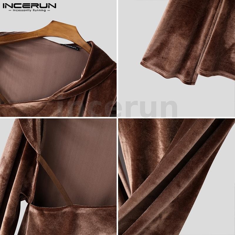 INCERUN Men Vintage Fashionable Off Shoulder Design Long Sleeve T ...