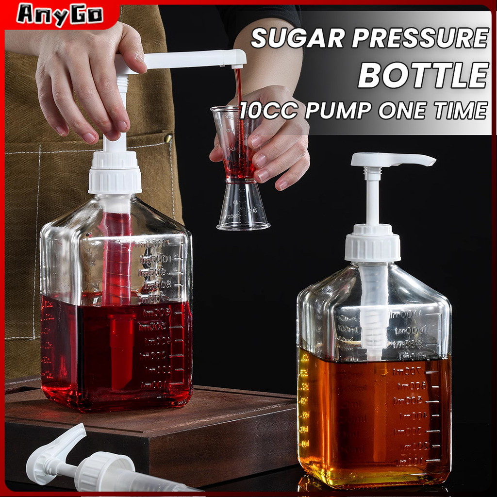 Plastic Glass Syrup Container with Pump (10cc) 1200/1600ml- For Sugar ...