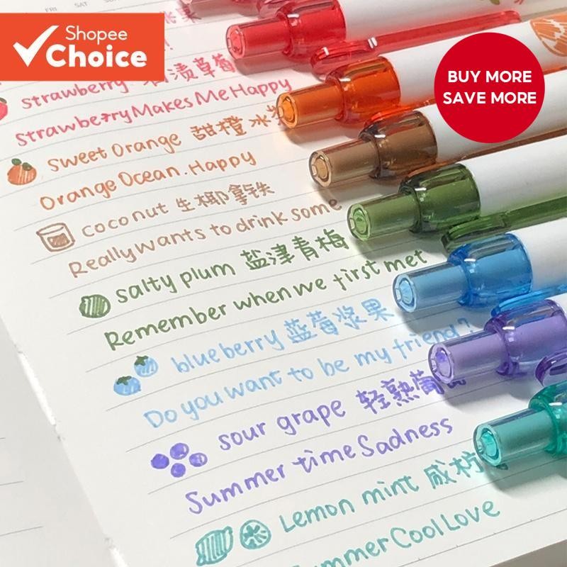 Creative Fruit Scented Color Gel Pens Set 0.5mm St Nib Quick Drying Ink ...