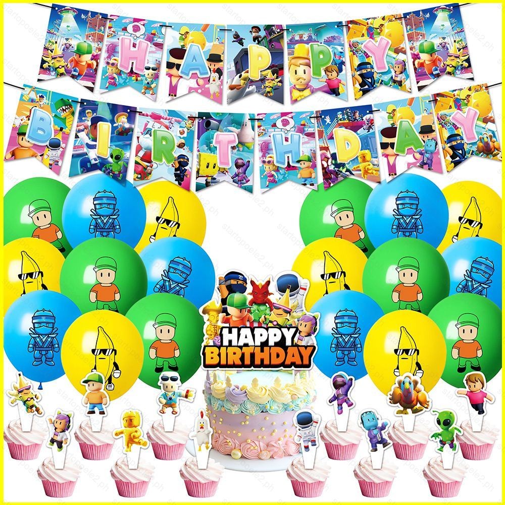 ST2 Stumble Guys theme kids birthday party decorations banner cake ...