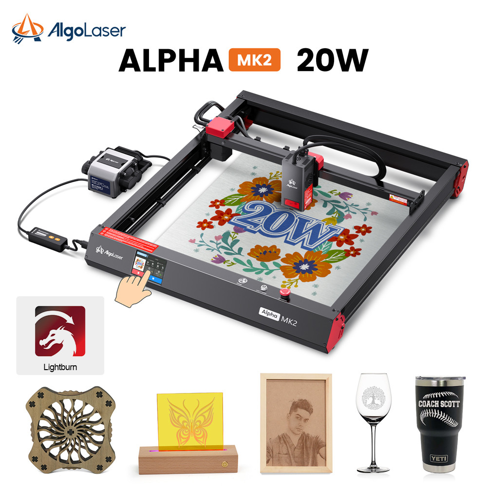 AlgoLaser Alpha MK2 20W Laser Machine Engraving New Upgrade For Wood Leather Metal Free ...