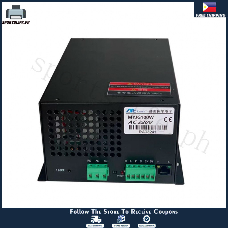 MYJG-100W 220v CO2 Laser Power Supply for Reci W2 T2 EFR Yongli CDWJ CO2 Laser Tube Engraving ...