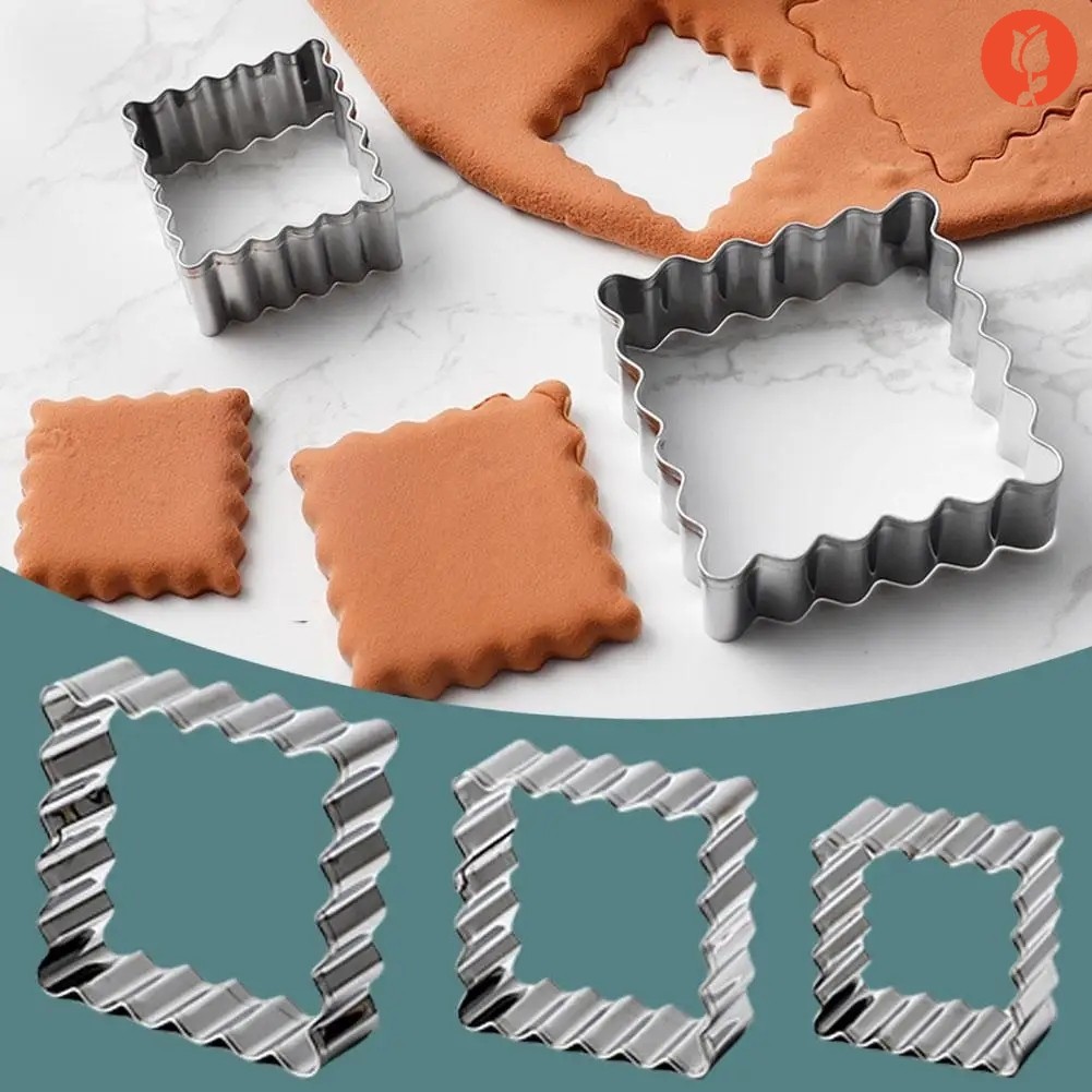 Wavy Lines Rectangular Shape Cake Decorating Fondant Cookies Cutters ...