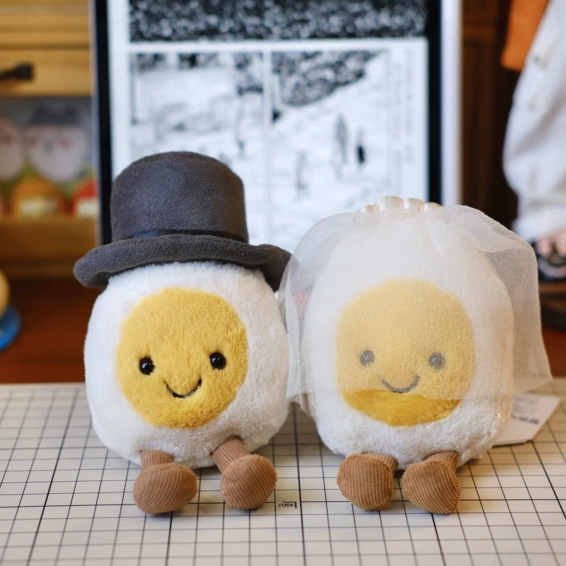 Jellycat Wedding Soft Boiled Egg Plush Toy Bride and Groom Dolls – Cute ...