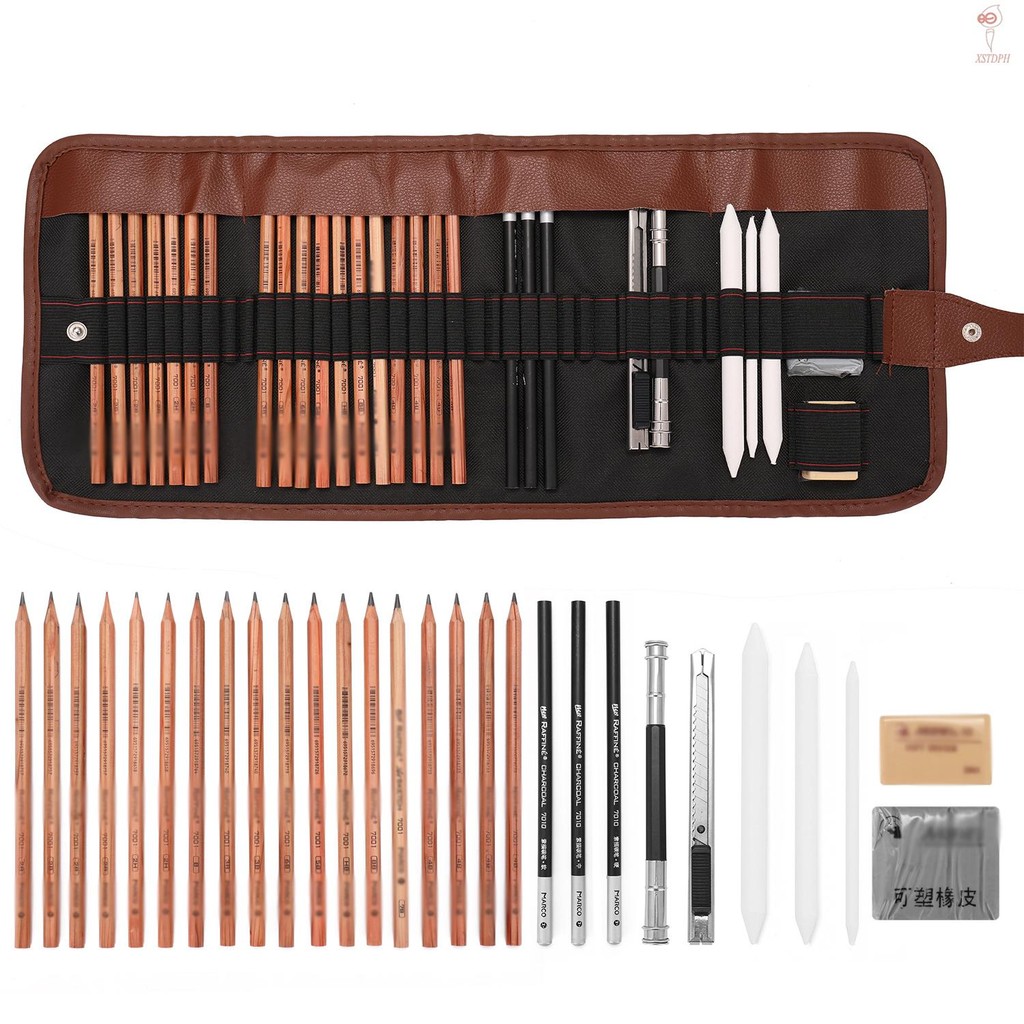Drawing Beginner Sketch Set Charcoal Pencil Eraser Art Craft Painting ...