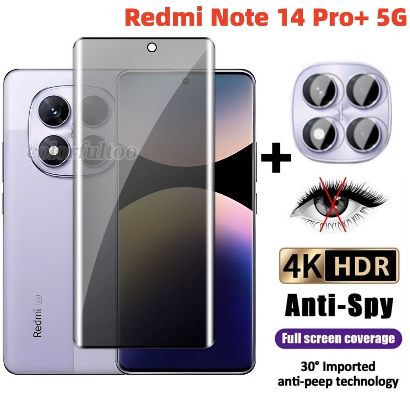 Redmi Note 14 5G 2025 Privacy Tempered Glass For Xiaomi Redmi Note 14 ...