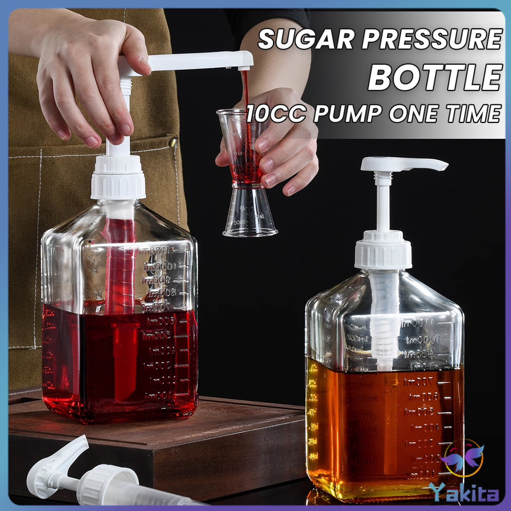 Yaki Plastic Glass Syrup Container with Pump (10cc) - For Sugar Syrup ...
