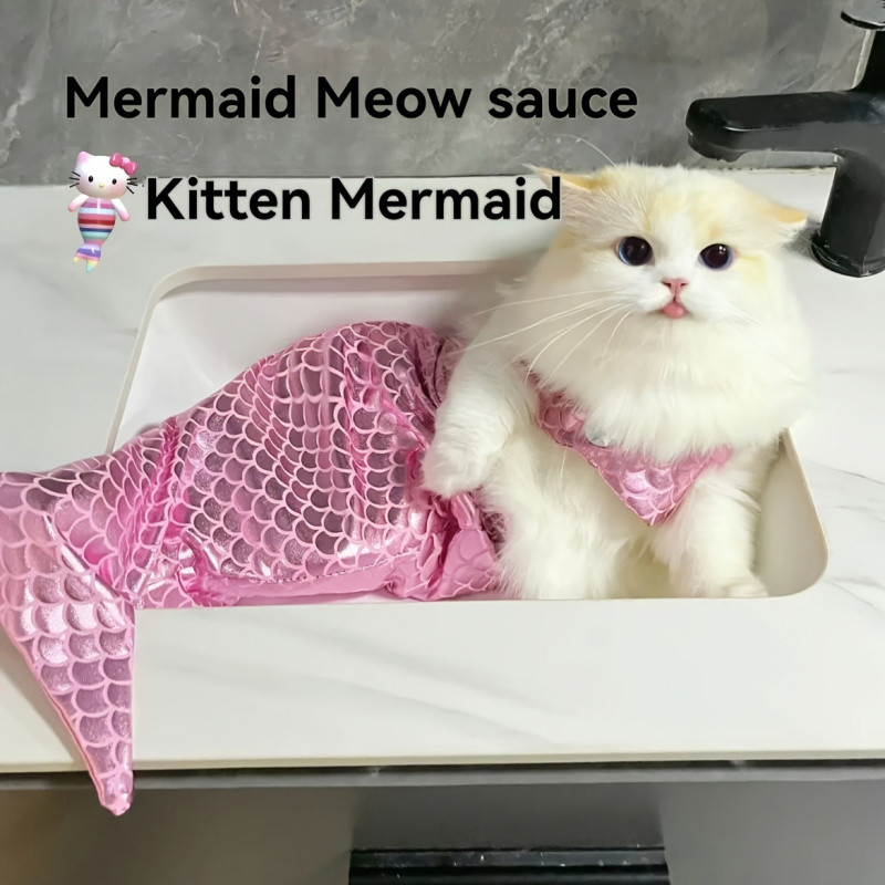 Pet Mermaid Costume , Pet Mermaid Swimsuit - Adjustable Fish Tail ...