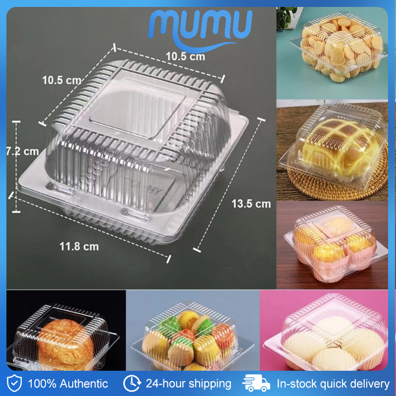 20 Pcs Disposable Clear Clamshell Food Container quare box for Cakes ...