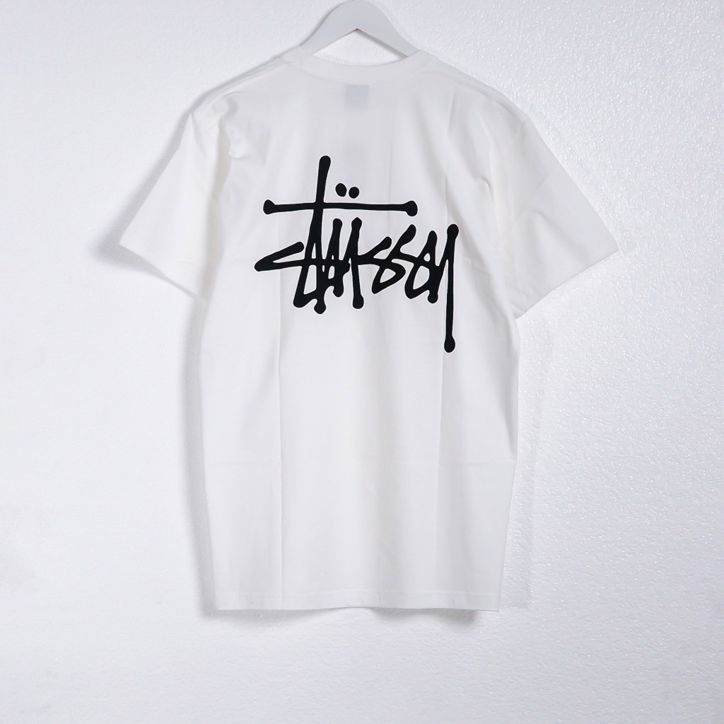 Stussy signature logo black white tshirt 100% original | Shopee Philippines