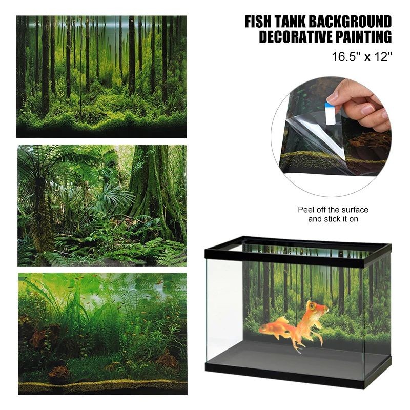 Aquarium Background Poster PVC Adhesive Sticker Fish Tank Seafloor ...