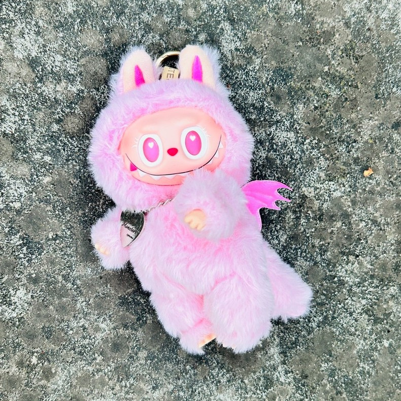 POPMART Labubu Zimomo Pink Angel Cute Customized Doll Vinyl Face Blind ...
