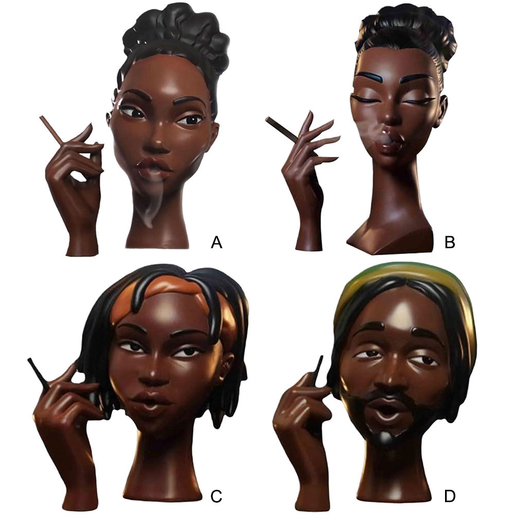 [joybuyy.ph] Headscents-Head Incense Burner Black Woman Incense Censer ...