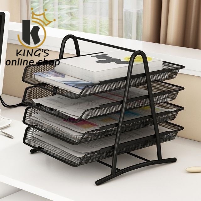 3-4 Layer Desk File Organizer Document Paper Tray, Magazine Case ...