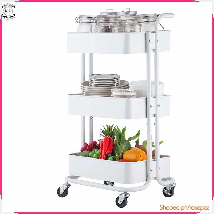 K.C_u_NEW_x&3-Tier`r&Utility`f&Trolley`e&Cart`p&KItchen`H&Shelf`L ...