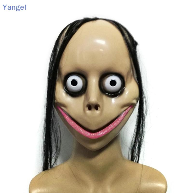 [Yge] Halloween Horror With Long Hair Mask Funny Mask V-shaped Mouth ...