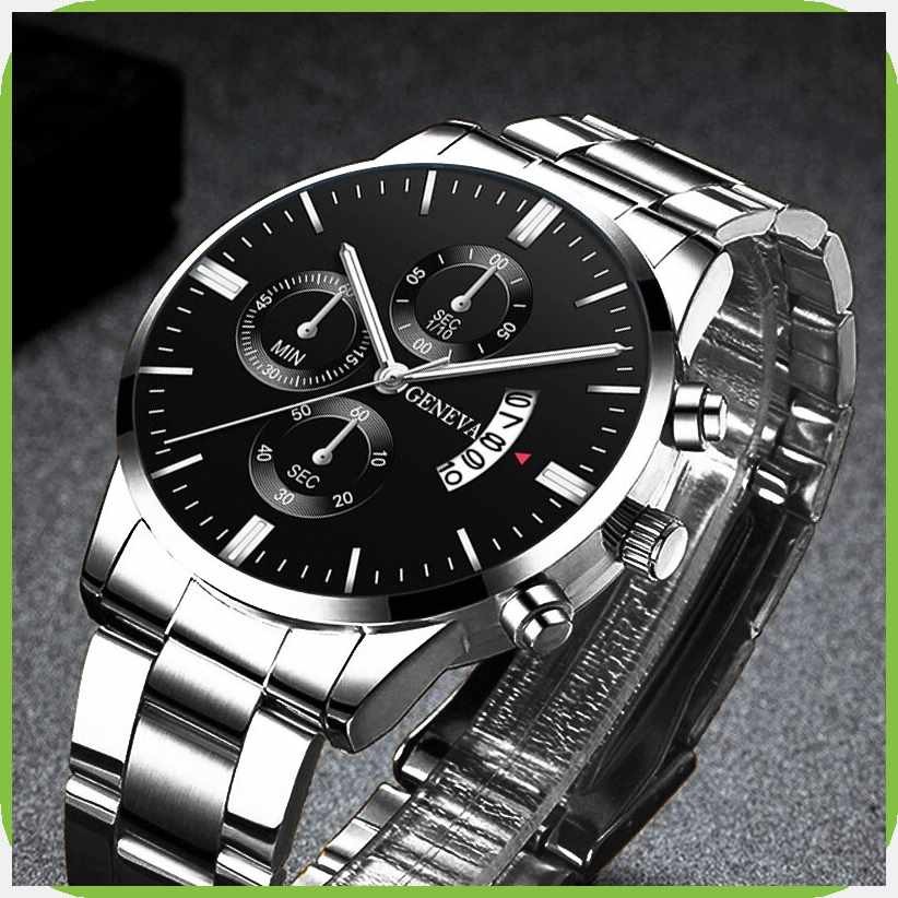 GENEVA%sh(wA}Luxury#vk]Silver.Hj]Mens.OC]Stainless.w]Steel-LAnalog ...
