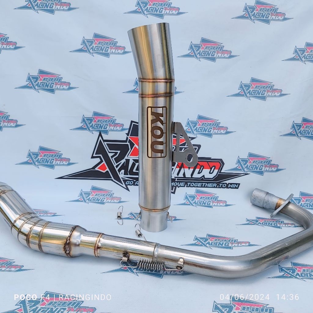 Kou mahachai open spec pipe 1set and big elbow for tmx 125 tmx 155 rusi ...