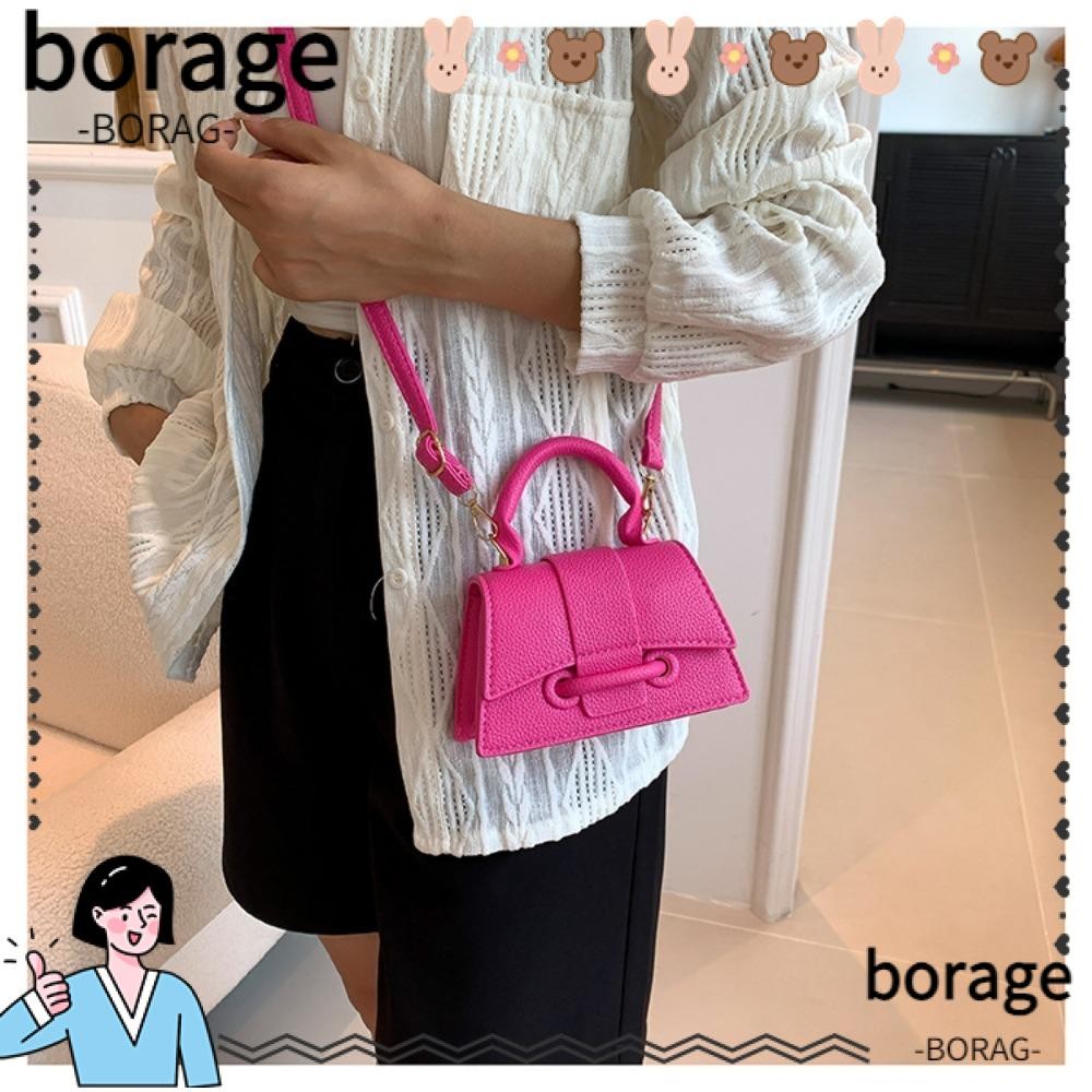 BORAGE Shoulder Crossbody Bag, Solid Color PU PU Leather Bag, Messenger ...