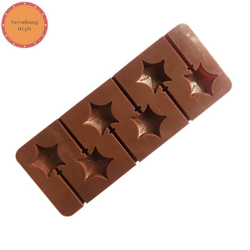 homeliving01 6 Star Silicone Lollipop Mold Chocolate Candy Chip Mold ...