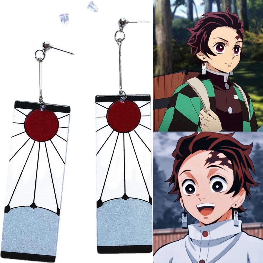 Japanese Earrings Anime Demon Slayer Comic Edition, Kimetsu No Yaiba ...