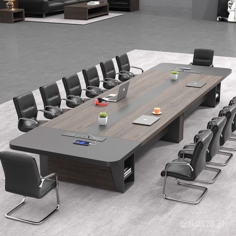 Long Desk Training Negotiation Large Modern Conference Room Work Desk ...