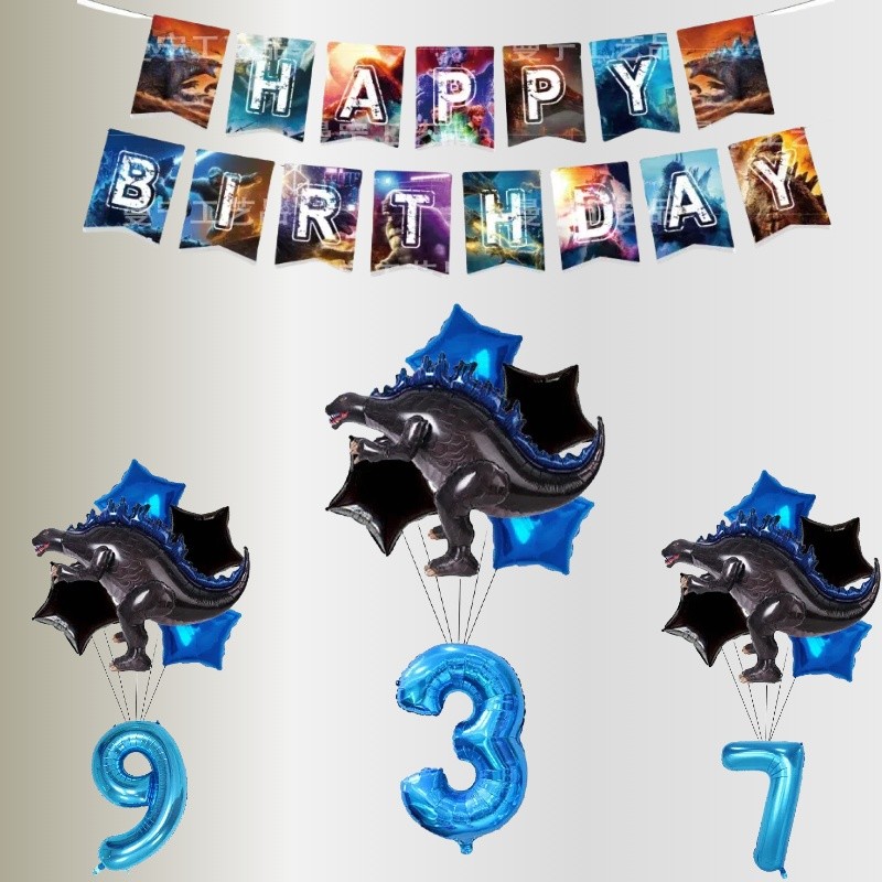 Movie Godzilla Cartoon Theme Aluminum Foil Digital Balloon Set Children ...