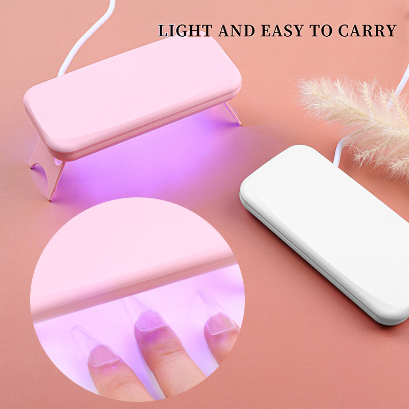 6W Mini Nail Dryer Machine Micro UV LED Lamp Portable USB Nail Gel ...