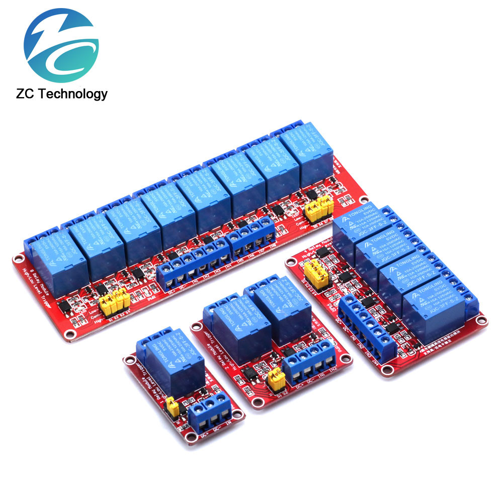 1 2 6 4 8 Channel 5V 12V 24V Relay Module Board Shield with Optocoupler ...