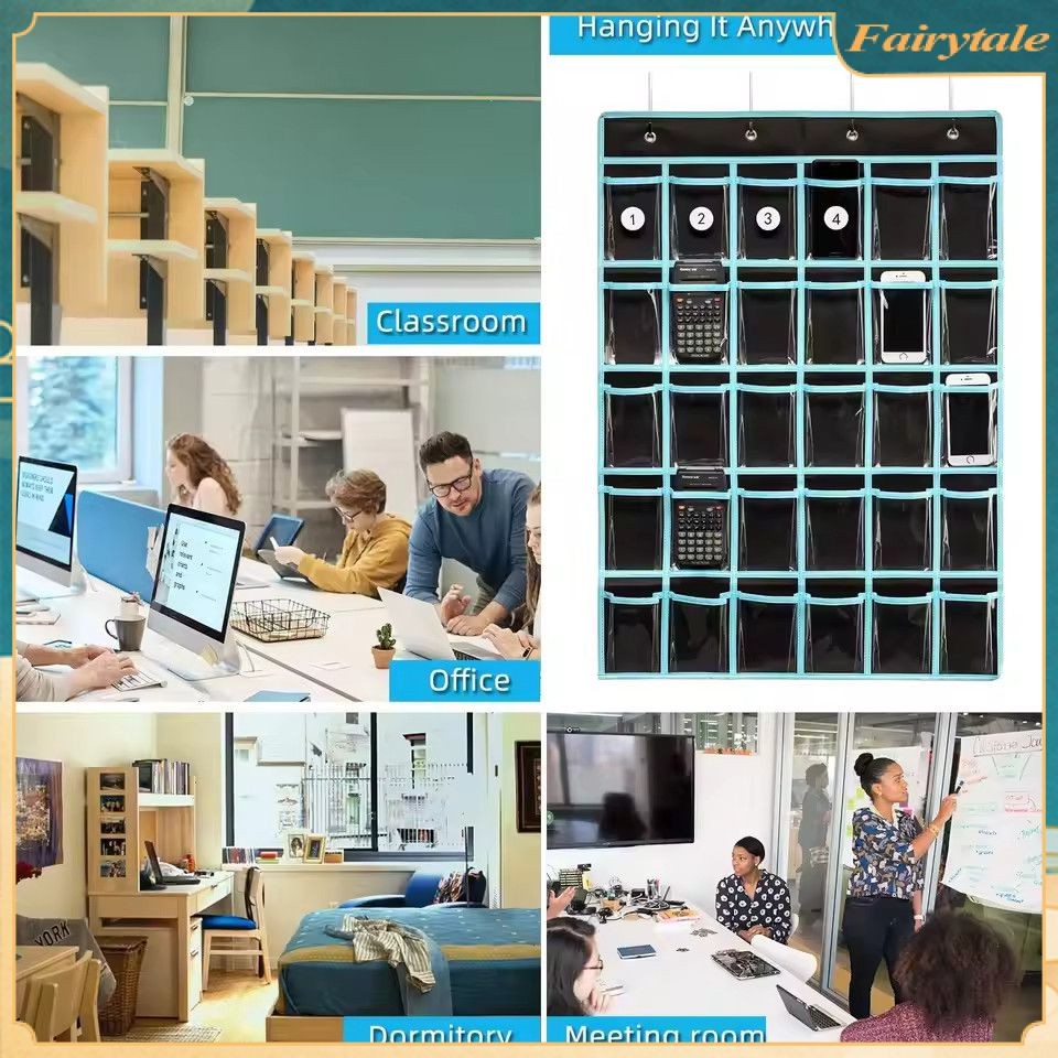 30 Pocket Hanging Cell Phone Organizer Storage Classroom Pocket Chart ...