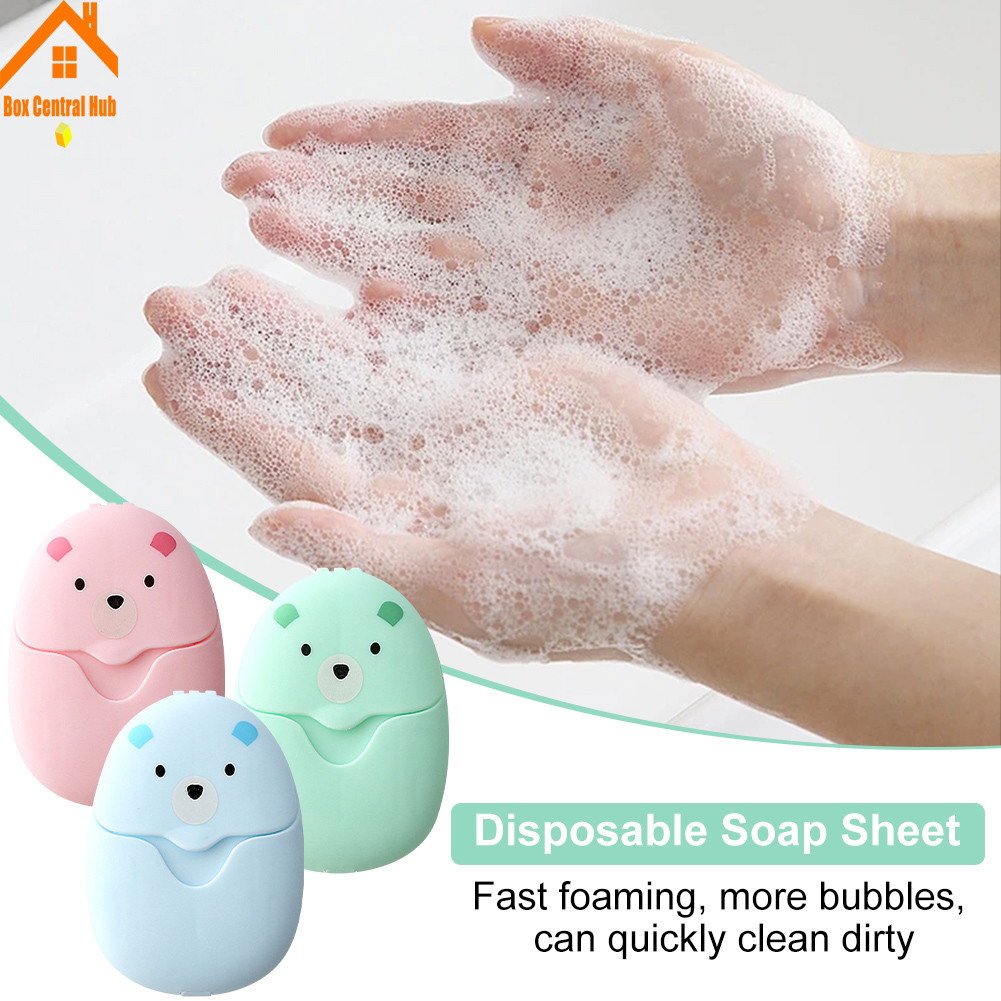 50PCS Disposable Boxed Paper Soap Travel Portable Hand Washing Box ...