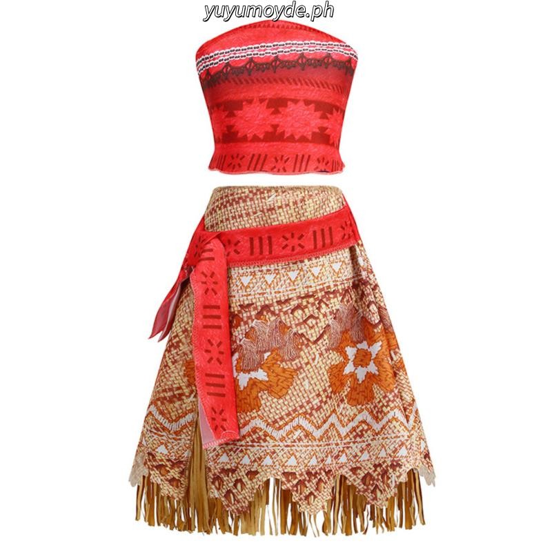 Girls Vaiana Adventure Outfit Princess Cosplay Costume Moana Kids Girls ...