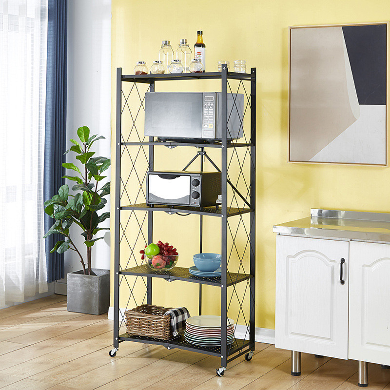 Foldable 5 layer Metal Rack Kitchen Rack organizer kitchen organizer ...