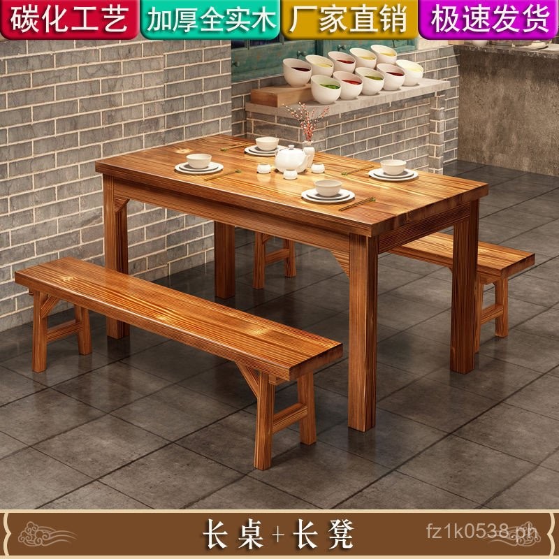 Restaurant Solid Wood Noodle Shop Dining Table Firewood Dining Table ...