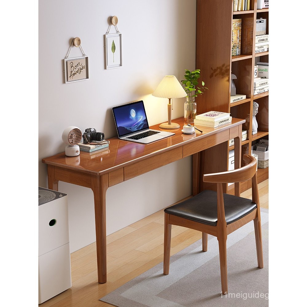 Solid Wood Narrow Desk40/50cm Wide Desk Home Computer Table Bedroom ...