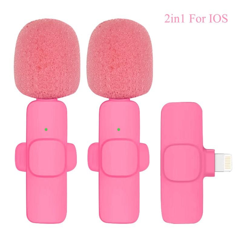 IOSPink Wireless Microphone Lavalier Microphone Mini Mic for Vlogging ...