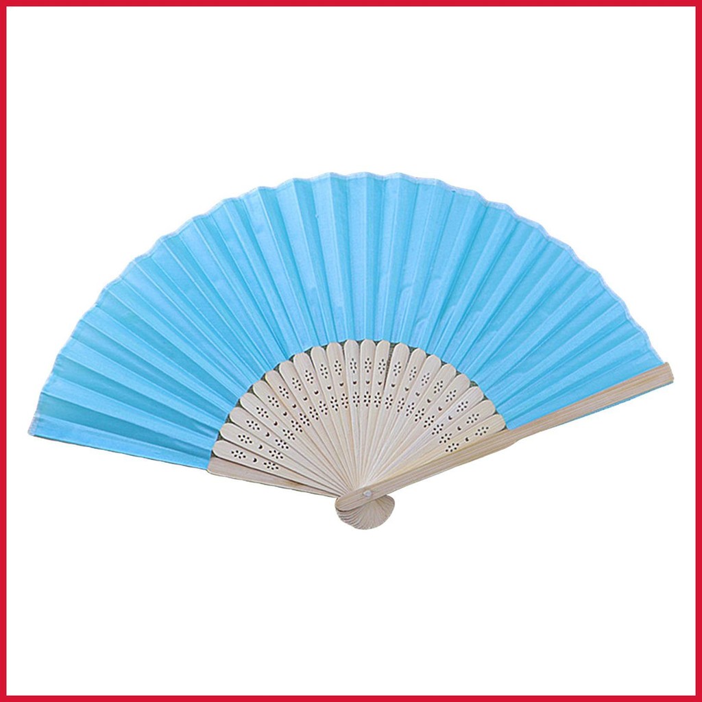 Folding Silk Hand Fan Silk Fabric Wooden Folded Hand Fan Foldable DIY ...