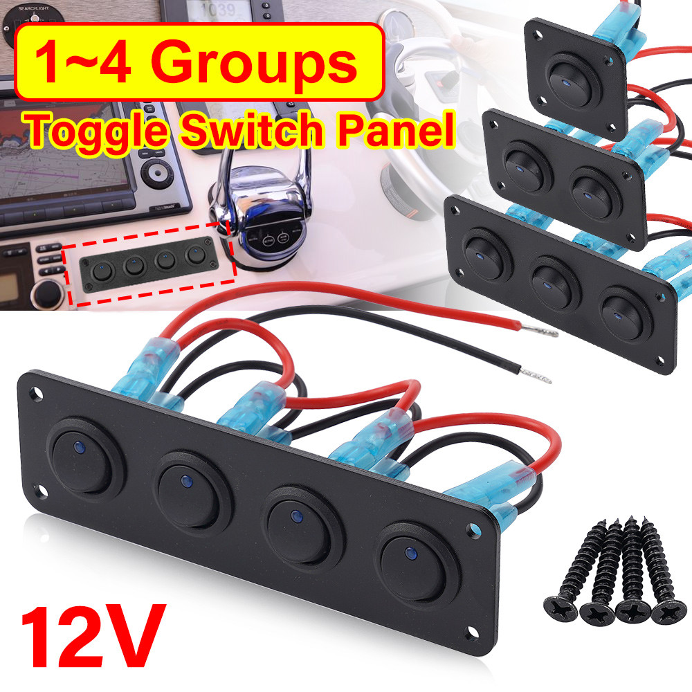 USB car RV truck blue LED shaped accessory marine rocker switch ...