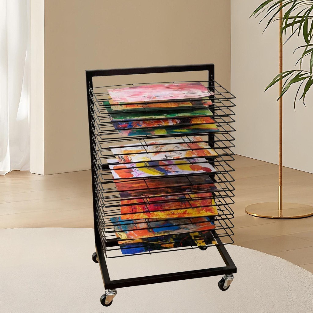 [Maxivogue1] Art Drying Rack Display 1 inch Spacing Easy Mobility ...