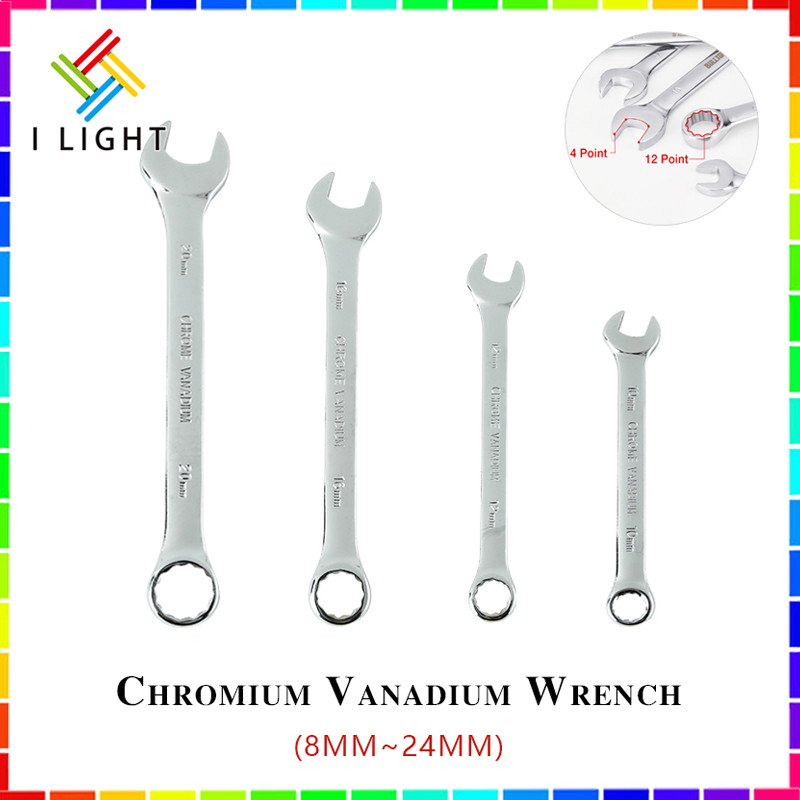 （Fast Delivery）Chromium Vanadium Wrench 8MM-24MM 4+12 Point Force Dual ...