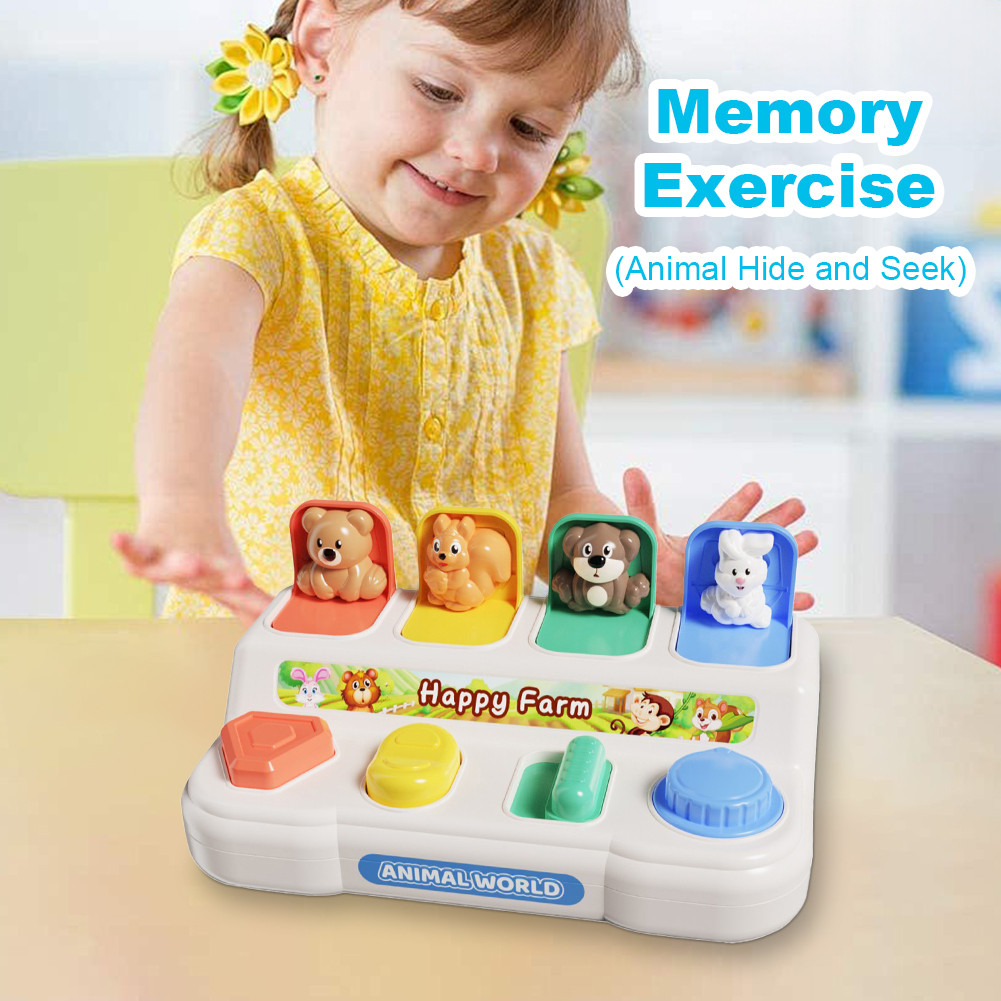 Interactive Pop Up Animals Toy for Toddlers Peekaboo Animal Pop Up ...