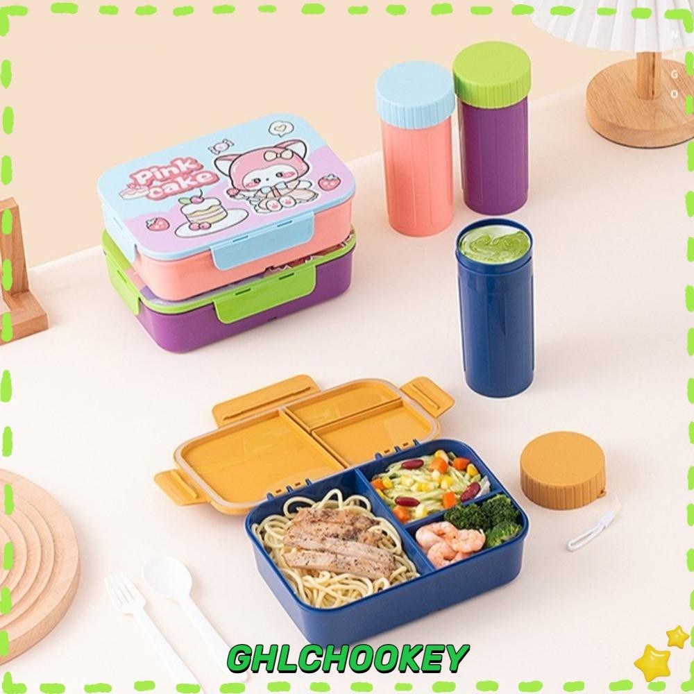 GHLCHOOKEY Bento Lunch Box Water Cup Set, Portable Plastic Lunch ...