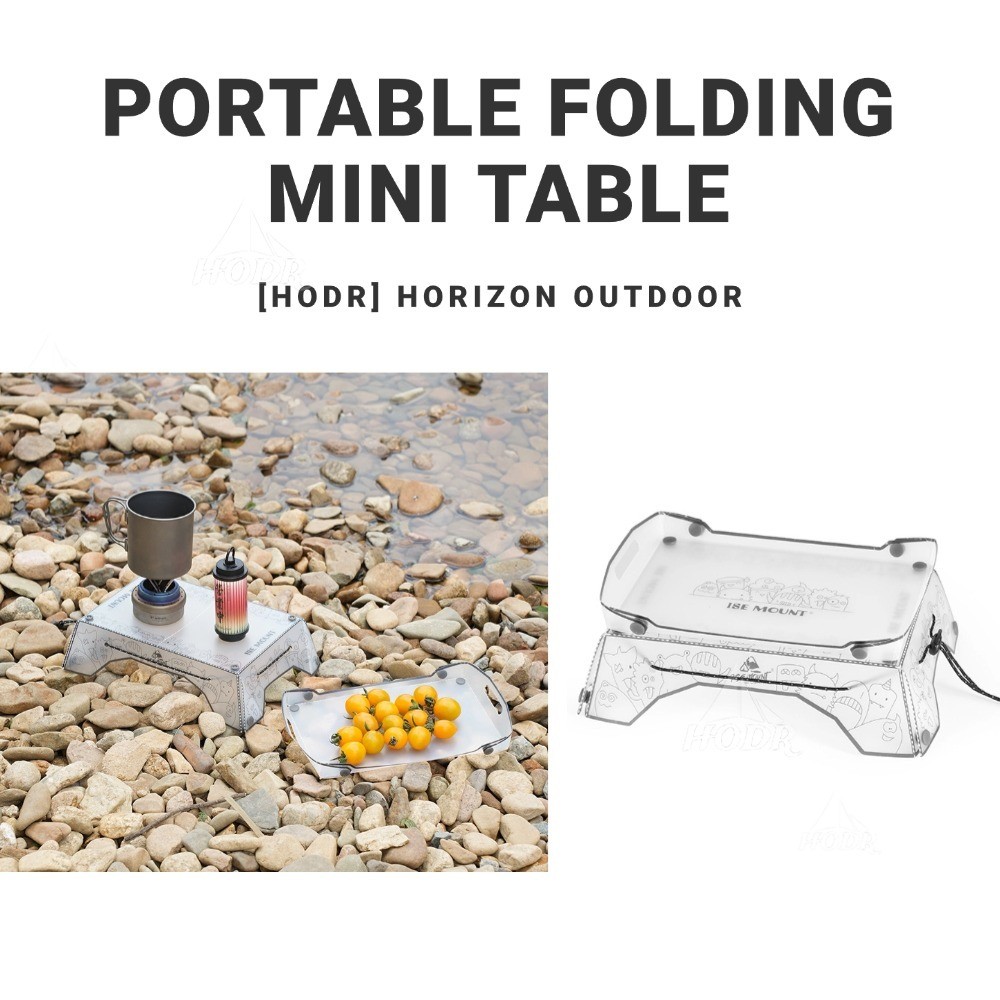 [HODR] Folding mini Table Small Ultralight Folding PP Camp Table & Tray ...