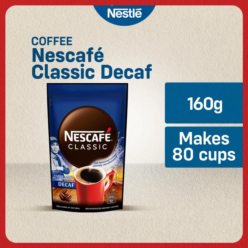 NESCAFÉ CLASSIC DECAF Instant Coffee 160g - Decaffeinated | Shopee ...