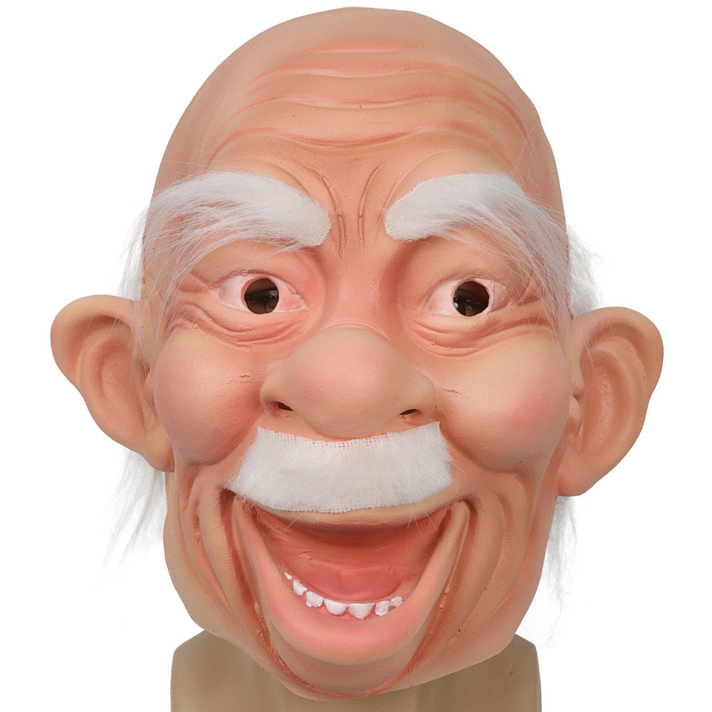 Latex Grandpa Mask with Open - mouth Smile - Novelty Santa Claus Head ...