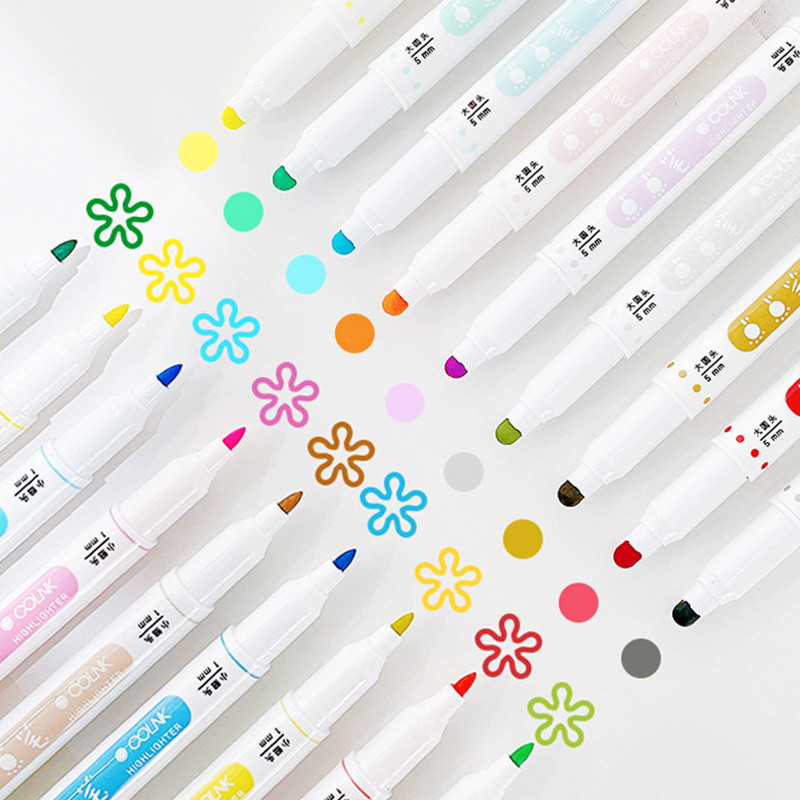 Mr. Paper Fine Point Pen Double-ended Pen Drawing Pen Highlighter ...